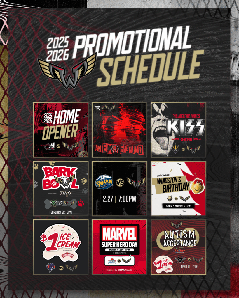 WINGS ANNOUNCE 2025-26 PROMOTIONAL SCHEDULE - Philadelphia Wings Lacrosse